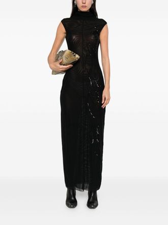 Jean Paul Gaultier Womens Long Dress Black Polyamide