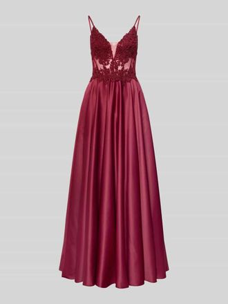 Mascara Abendkleid mit floralem Zierbesatz