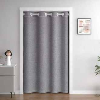 ICEGREY T&uuml;rvorhang Thermo K&auml;lteschutz Dicke Verdunklungsvorh&auml;nge, &Ouml;senvorhang Winter Blickdicht Schlafzimmer Gardinen W&auml;rmeisolierend, Grau