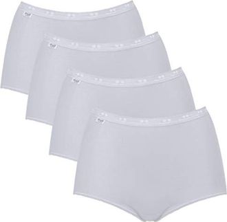 sloggi Basic+ Maxi 2P Slip pour femme, noir, taille 40, 4 x blanc., 52