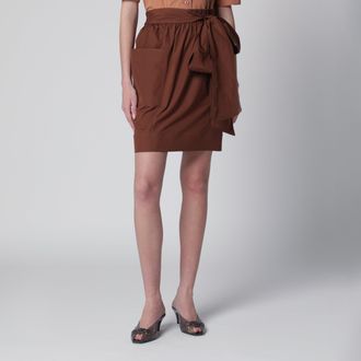 Chlo&eacute; Brauner Rock mit Maxi-Schleife