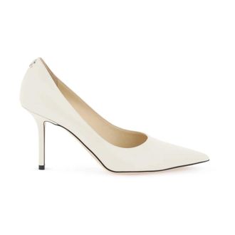 Jimmy Choo London Femme, Chaussures, Blanc, Taille: 39 1/2 EU Pompes damour avec logo JC argent