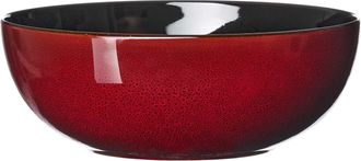 Ritzenhoff & Breker Gambia Servierschale, 23 cm, Runde Schüssel mit braunem Rand, Skandinavisches Design mit Reaktivglasur, Steinzeug, Rot