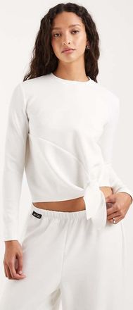 4th & Reckless Lang&auml;rmliges Oberteil aus Modal in Wei&szlig; mit Bindedetail vorne, Kombiteil