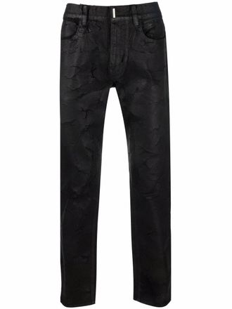 Givenchy jean slim &agrave; effet us&eacute; - Noir