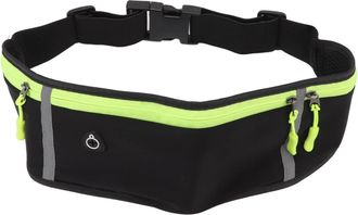 ZJchao Fitness-H&uuml;fttasche, 3 Ablagef&auml;cher, Kopfh&ouml;rerloch-Design, aus Nylon, mit Praktischen Taschen Zum Laufen, Radfahren, Wandern, Outdoor-Aktivit&auml;ten (Blac