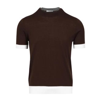 Paolo Pecora Brauner Baumwollpullover mit Rundhalsausschnitt - - Tops - Herren - Braun - S