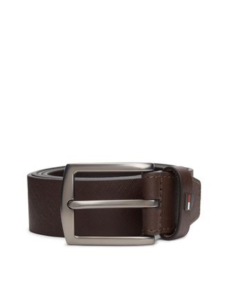 Tommy Hilfiger Lederg&uuml;rtel TOMMY HILFIGER DENTON 3.5 cm breit, Herren, Gr. 110, coffee bean, Web, Rindsleder, G&uuml;rtel Lederg&uuml;rtel, Gr&ouml;&szlig;enverstellbar