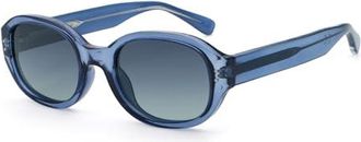Generic Lunettes De Soleil R&eacute;tro Rondes Polaris&eacute;es &Agrave; Grande Monture For Hommes Et Femmes(Blue)