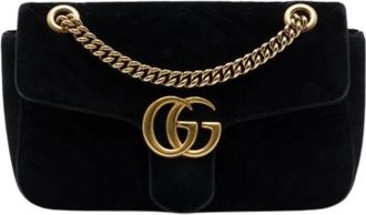 Gucci Pre-owned Gesteppte Samt Umh&auml;ngetasche - - Pre-owned - Damen - Schwarzk - ONE SIZE