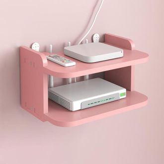 Generic Wandmodemhalter, umweltfreundliche k&uuml;nstliche Panels, rationales Ausrichtungsdesign, mobiler versteckter WLAN-Router for Wohnzimmer-TV(Pink,40 * 19.5 
