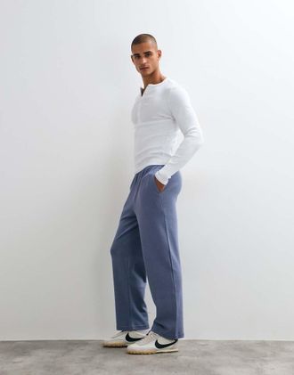 Lacoste pantalon de loungewear coordonn&eacute; &agrave; jambe droite en bleu p&acirc;le