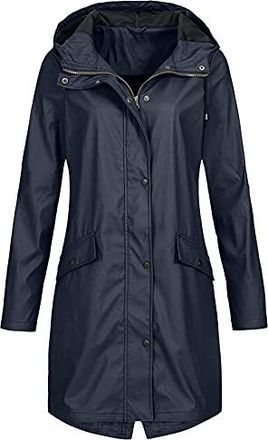Generic Veste de pluie pour femme, veste softshell unie imperm&eacute;able doubl&eacute;e avec veste perfor&eacute;e &agrave; rayures, veste respirante, veste de transition, veste l&eacute;g&egrave;re