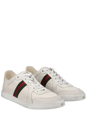 Gucci Stretch Leather-Effect Sneakers - White