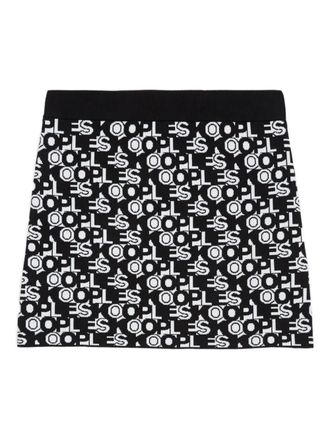 The Kooples jupe en maille &agrave; motif monogramm&eacute; - Noir