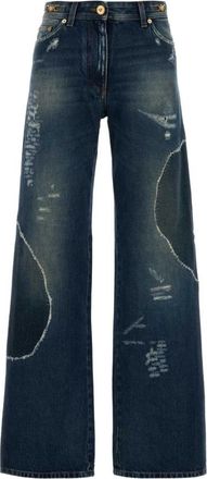 Versace Femme, Jeans, Bleu, Taille: W27 Pant Denim Vintage Strong Wash With Whiskers And P