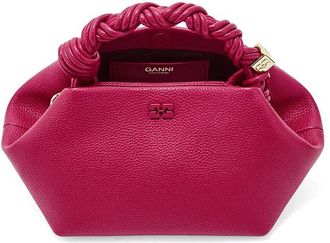 Ganni Grained Leather Shoulder Bag - Red