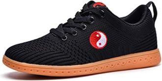 Generic Unisexe Hommes Femmes Taekwondo Chaussures Basses Toile Kung Fu Taichi Sport Baskets pour Arts Martiaux, karaté, Marche,Noir,43 EU