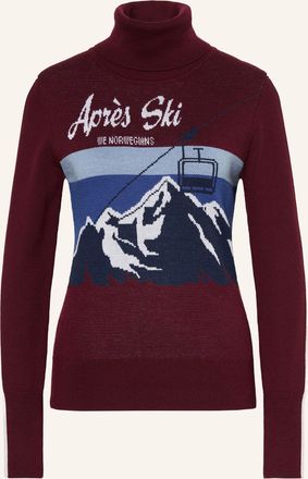 We Norwegians Rollkragenpullover After Ski Aus Merinowolle rot