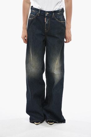 Dsquared2 Stonewashed Wide-Leg Jeans 34cm Dsquared2