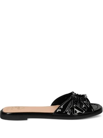 Love Moschino sandales à fronces - Noir