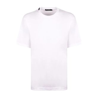 Dolce & Gabbana Baumwoll-T-Shirt mit Rundhalsausschnitt - - Tops - Herren - Wei&szlig; - S