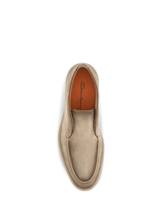 Santoni Mens Slip-On Loafers Digits Brown Suede Upper: Trainers Sneaker