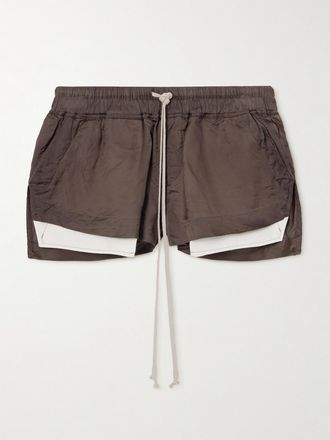 Rick Owens Short En Tissu Technique Fog - Marron