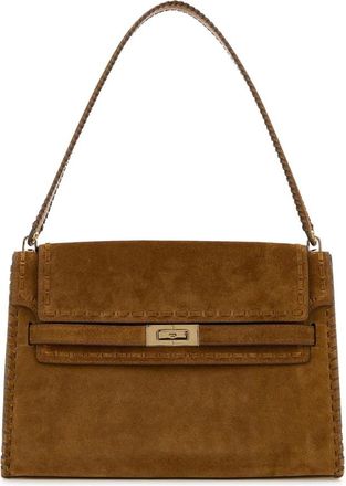 Tory Burch Femme, Sacs, Brun, Taille: ONE Size Lee Radziwill Suede Large Shoulder Bag