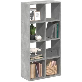 vidaXL Raumteiler-B&uuml;cherregal Betongrau 69,5x29x137,5 cm Holzwerkstoff - Vidaxl
