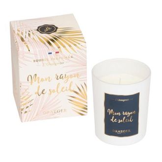 Draeger DRAEGER PARIS - Bougie Cadeau Blanche Parfum&eacute;e Fleur doranger Mon Rayon de Soleil - Id&eacute;e Cadeau Amour, Meilleure amie - Pot en verre - Made in France 