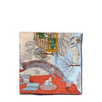 Inou&iuml; Editions Echarpe QUATRE SAISONS imprim&eacute;e en soie m&eacute;lang&eacute;e