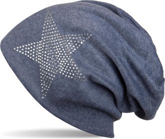 styleBREAKER M&uuml;tze Warme Beanie M&uuml;tze mit Strass Stern