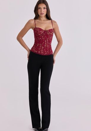 House of CB Chiara - Hose in Schwarz mit geradem Schnitt