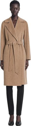 Max Mara Wool Cashmere Silk Long Wrap Coat