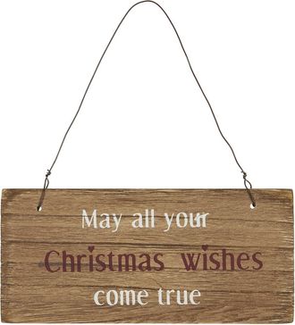 Ib Laursen Weihnachtsschild Holzschild Happy Christmas Wishes L15x7cm