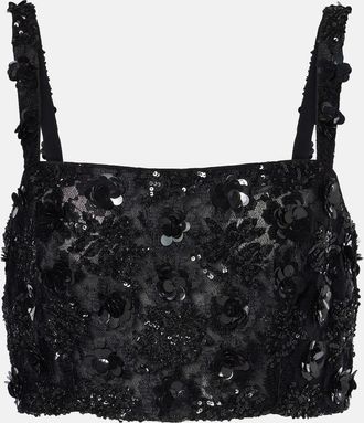 Dolce & Gabbana Cropped-Top mit Pailletten