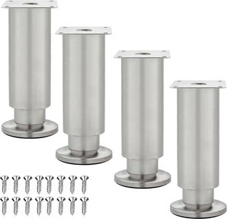 Generic Verstellbare M&ouml;belf&uuml;&szlig;e, Runde Metallf&uuml;&szlig;e Als Ersatz Schr&auml;nke, F&uuml;r Couchtische, Schreibtische, Sofas Und Regale, 4er-Pack, Mit Rutschfester Gummibasis(