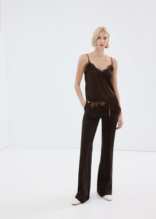 Mango Pantalon flare taille normale chocolat - Femme - 34 - MANGO