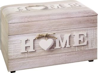 Haku Möbel Sitztruhe Motiv, Kunstleder, MDF - Maße: B 65 cm x H 42 cm x T 40 cm, Style: Industrial