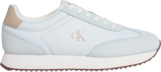 Calvin Klein Damen Runner Sneaker Laceup aus Leder, Weiß (Billowing Sail/Oxford Tan), 41