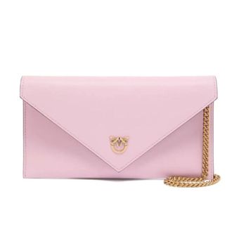 Pinko Pinko, Femme, Accessoires, Rose, Taille: ONE Size Mini portefeuille cha&icirc;ne plat
