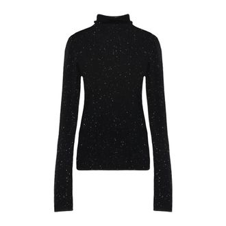 Pinko Embellished Logo T-Shirt - - Knitwear - Damen - Schwarzk - S