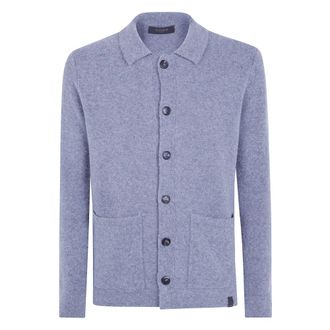Zanone Hemdkragen-Strickjacke - - Knitwear - Herren - Blau - L