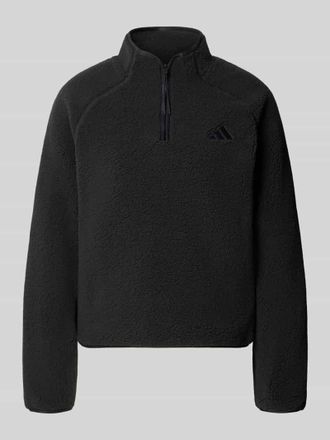 adidas Regular Fit Fleecejacke mit Troyerkragen
