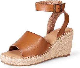 Amazon Essentials Sandale Espadrille Compens&eacute;e Confortable Femme, Havane, 41 EU