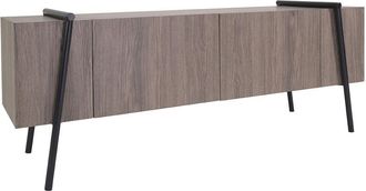M&S Collection M&s - Meuble tv 2 portes 120x34x47cm en bois et métal - nero