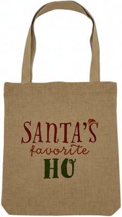 Fabulous Sac Shopping Tote Bag Aspect Lin - Santas Favorite Ho Christmas Winter Gift - Sac de Courses Toile Epaisse 360g Beige Naturel Cabas Port&eacute; Epaule Solid