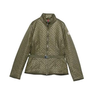 Moncler Femme, Vestes, Vert, Taille: 42 FR Geranium Quilted Short Down Jacket