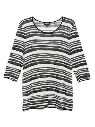 Giorgio Armani robe à rayures (années 2000) - Noir